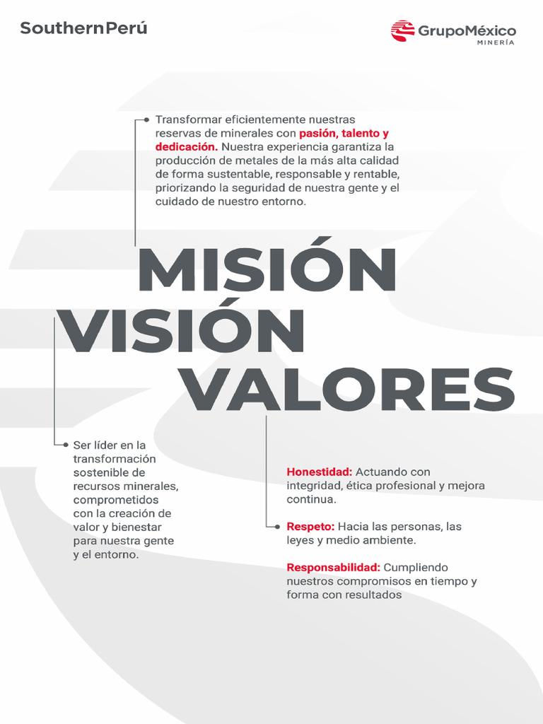 MISION VISION VALORES | PDF