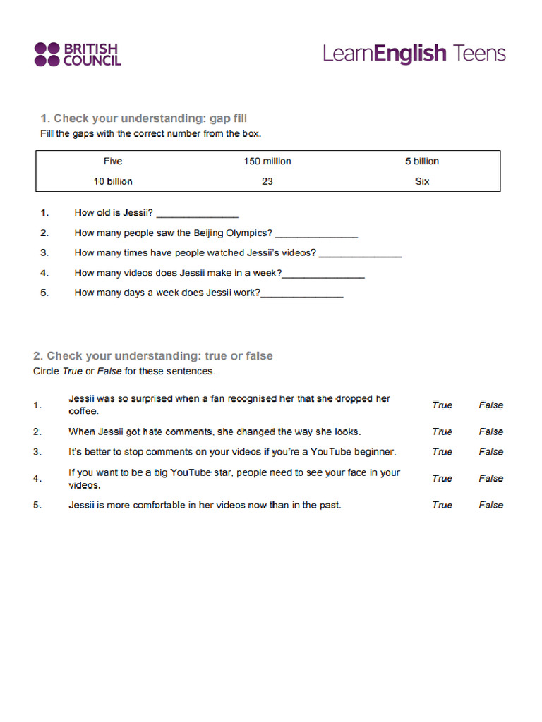 UNIT 2 Reading 2º ESO - Activities | PDF