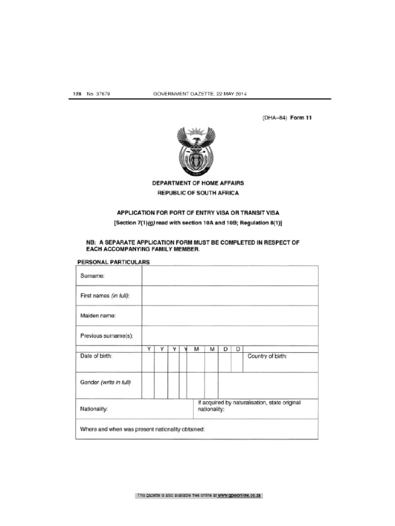 Visitors Visa Application Form Dha 84 Form 11 | PDF