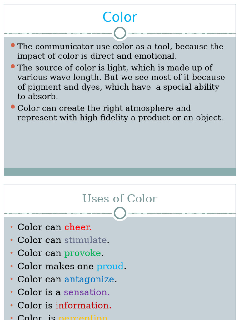 Unit 1 - L4 Colour Physical Forms, Psychology, Colour Scheme and ...