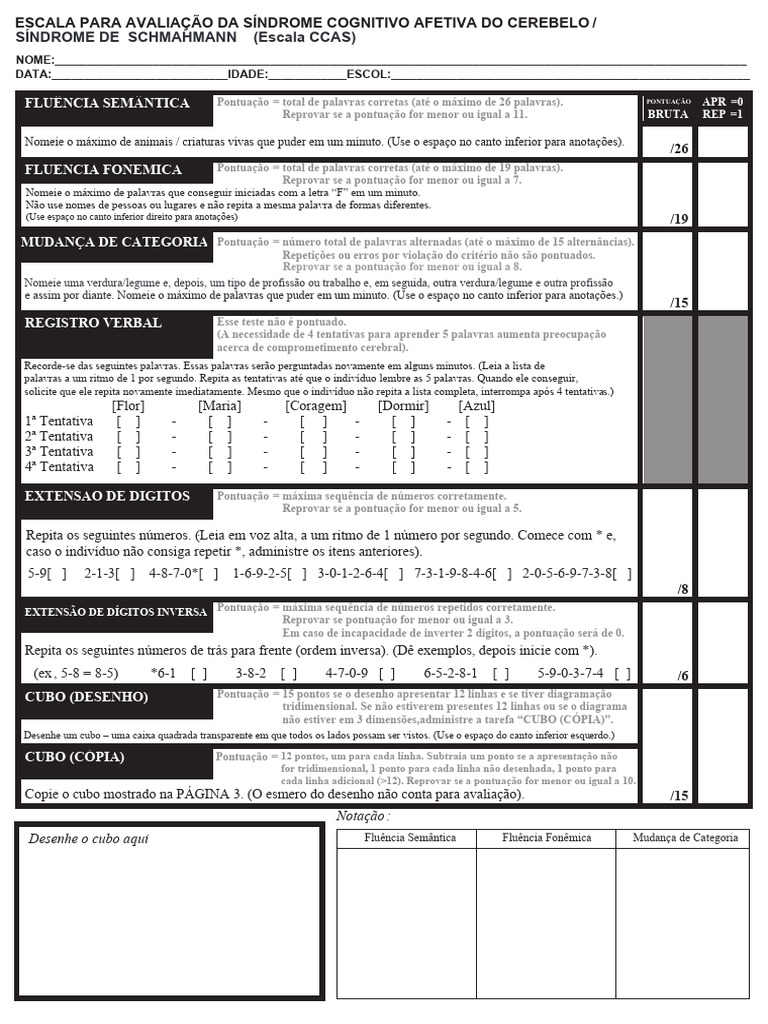 Escala CCAS Versão 1A | PDF
