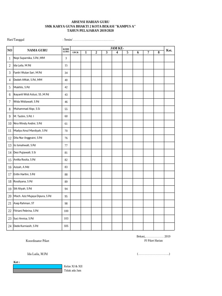 Absen Guru 1920 | PDF