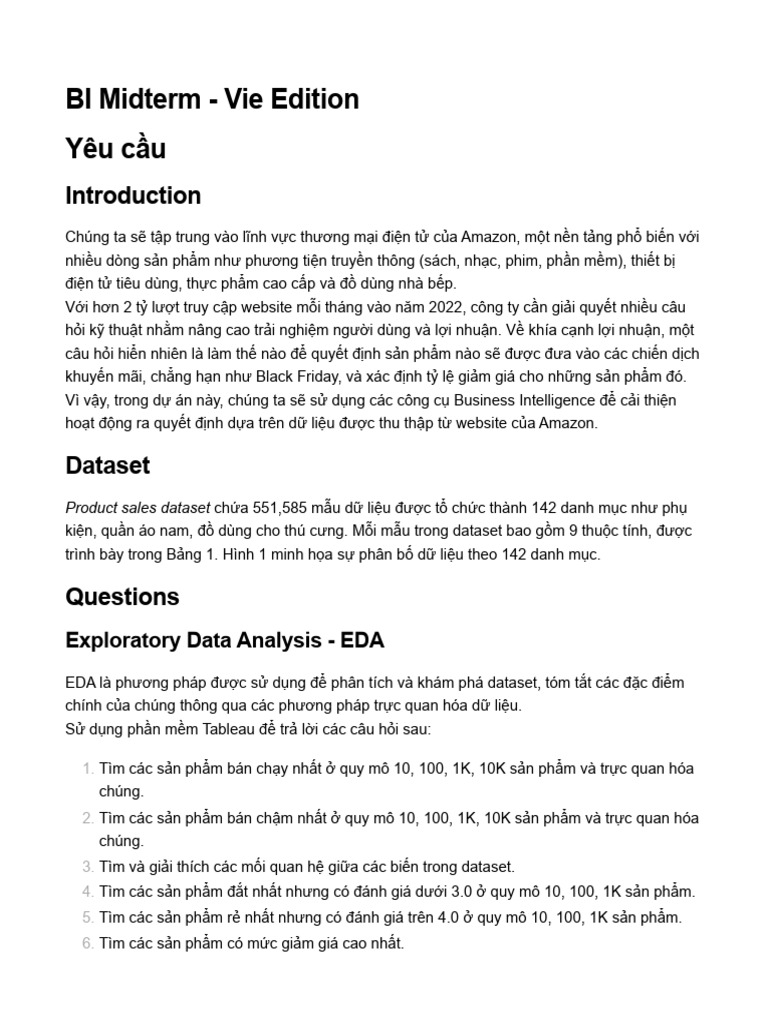 BI Midterm Vie Edition | PDF