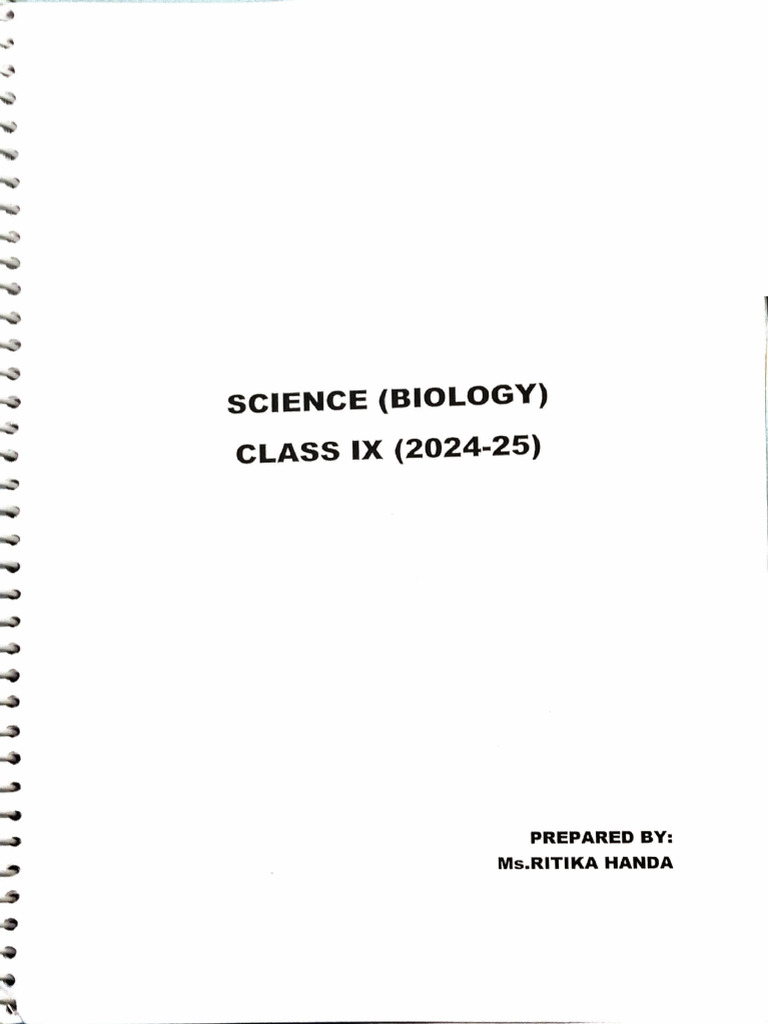 BIOLOGY NOTES CLASS-IX (2024-25) | PDF