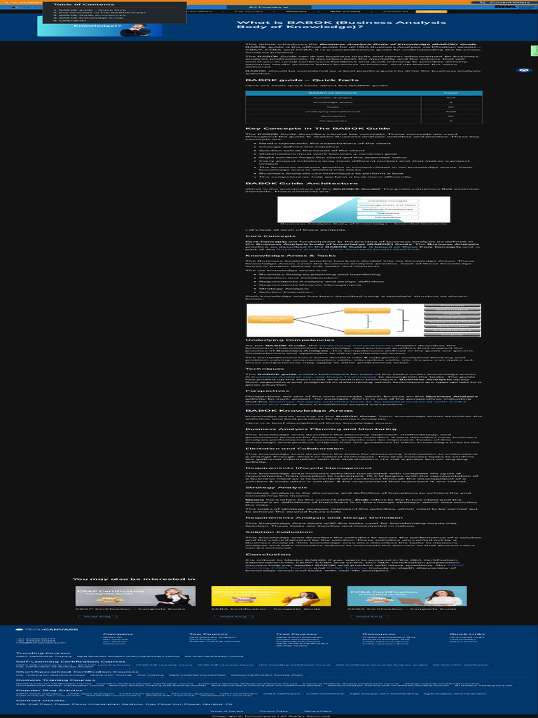 A Guide to Business Analysis Body of Knowledge (BABOK) | PDF | Business ...
