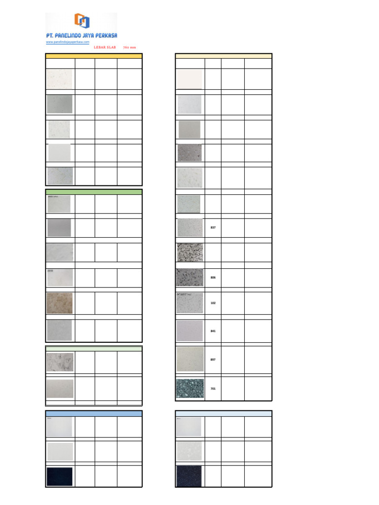PRICE LIST SOLID SURFACE STARLITE AGT 2022-1 | PDF | Floors