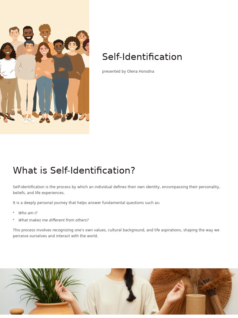 Understanding Self-Identification | PDF | Identity (Social Science) | Self Concept