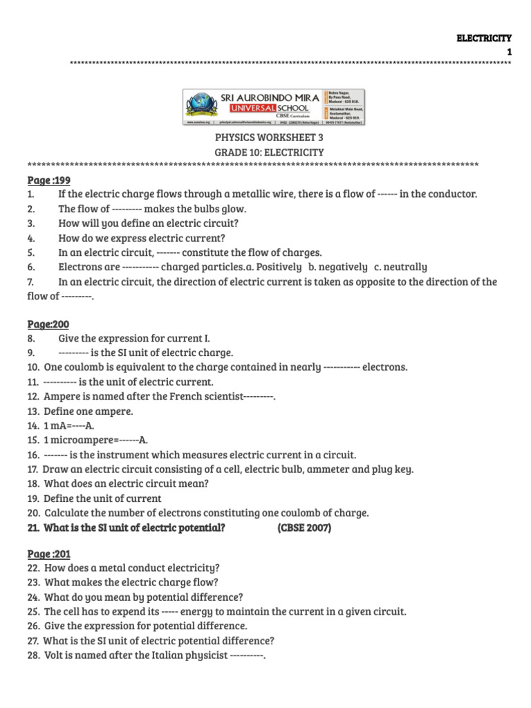 GR 10- WS 3. | PDF | Series And Parallel Circuits | Electrical ... GR 10- WS 3. | PDF | Series And Parallel Circuits | Electrical ...