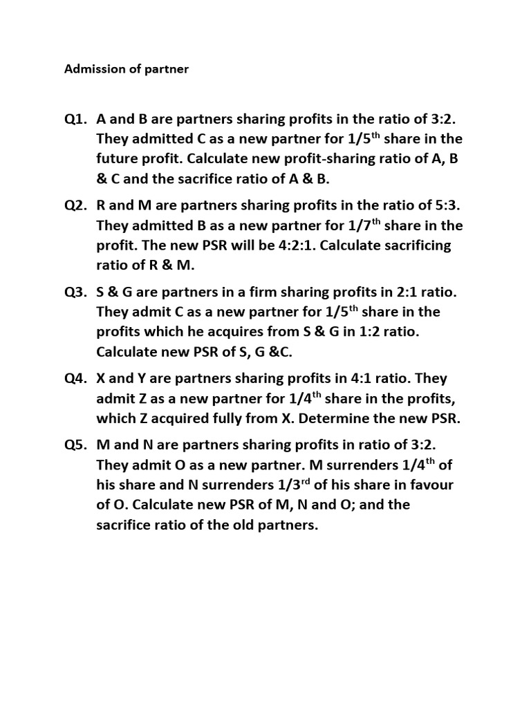 Admission of New Partners and Goodwill | PDF | Balance Sheet | Book Value