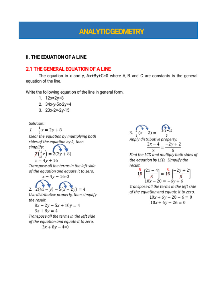 Understanding Line Equations in Geometry | PDF