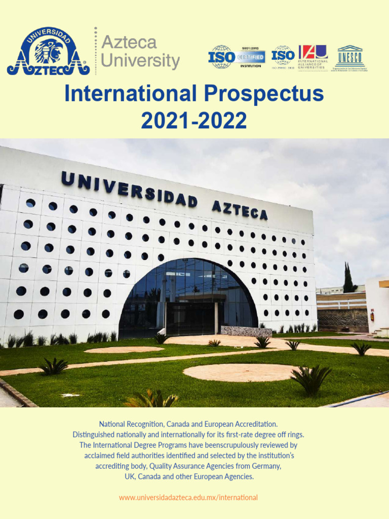 Azteca University Prospectus 21-22 Last Version | PDF | Academic Degree ...