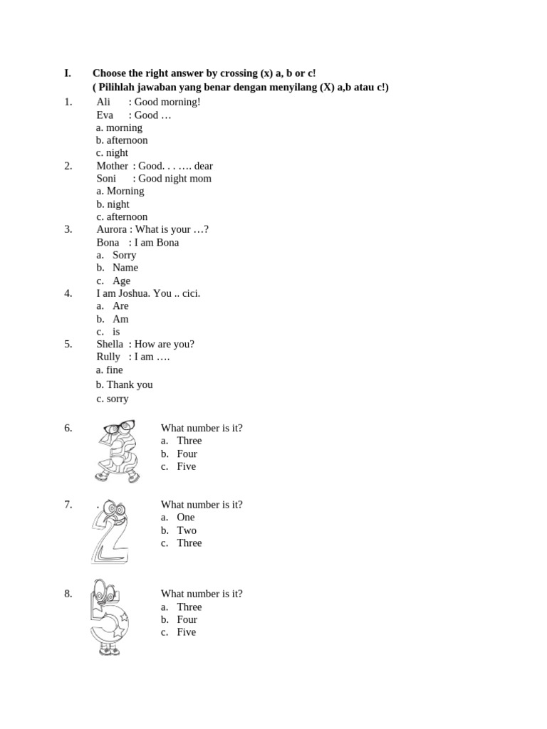 Beginner English Quiz for Kids | PDF