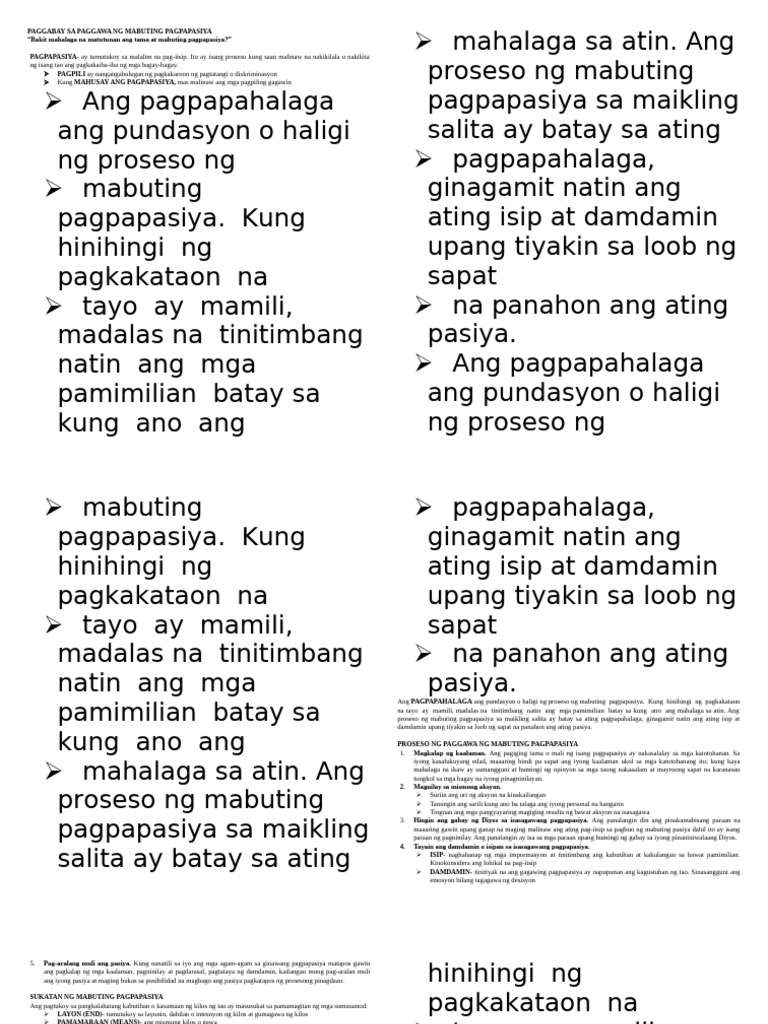 Pagpapasiya Lecture | PDF