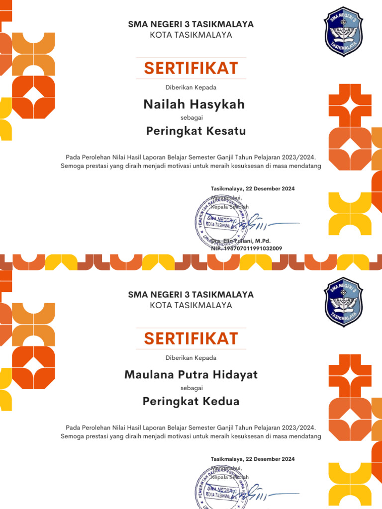 (Buat Banyak 1) Grey Minimalist Piagam Penghargaan Certificate - 2 | PDF