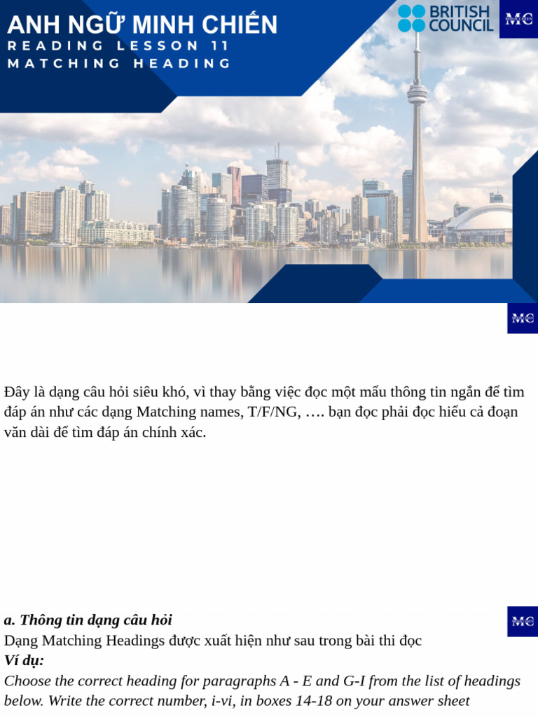 Lesson 11 Matching Heading | PDF