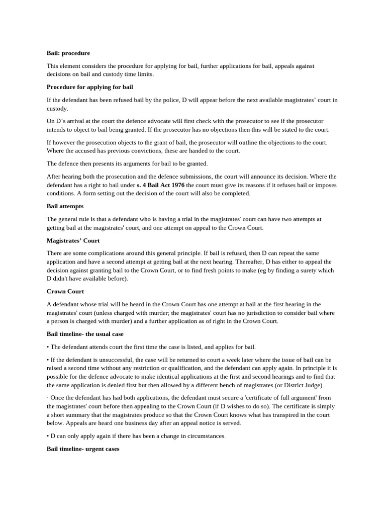 Bail - Procedure -- Bail - Procedure (Accessible) | PDF | Bail | Prosecutor