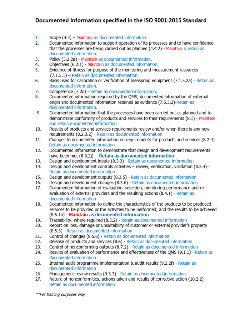 Retain-Maintain ISO 9001-2015 | PDF | Verification And Validation ...