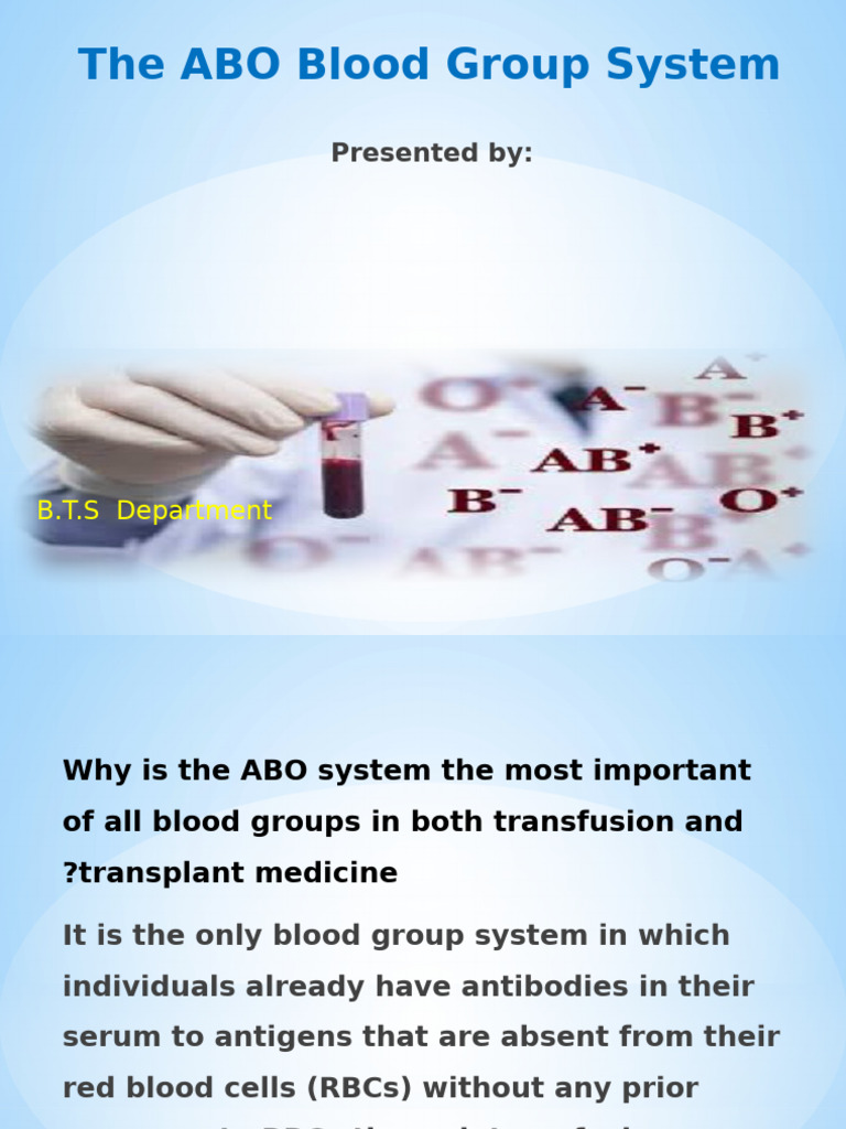The ABO Blood Group System-1 | PDF | Blood Type | Genotype