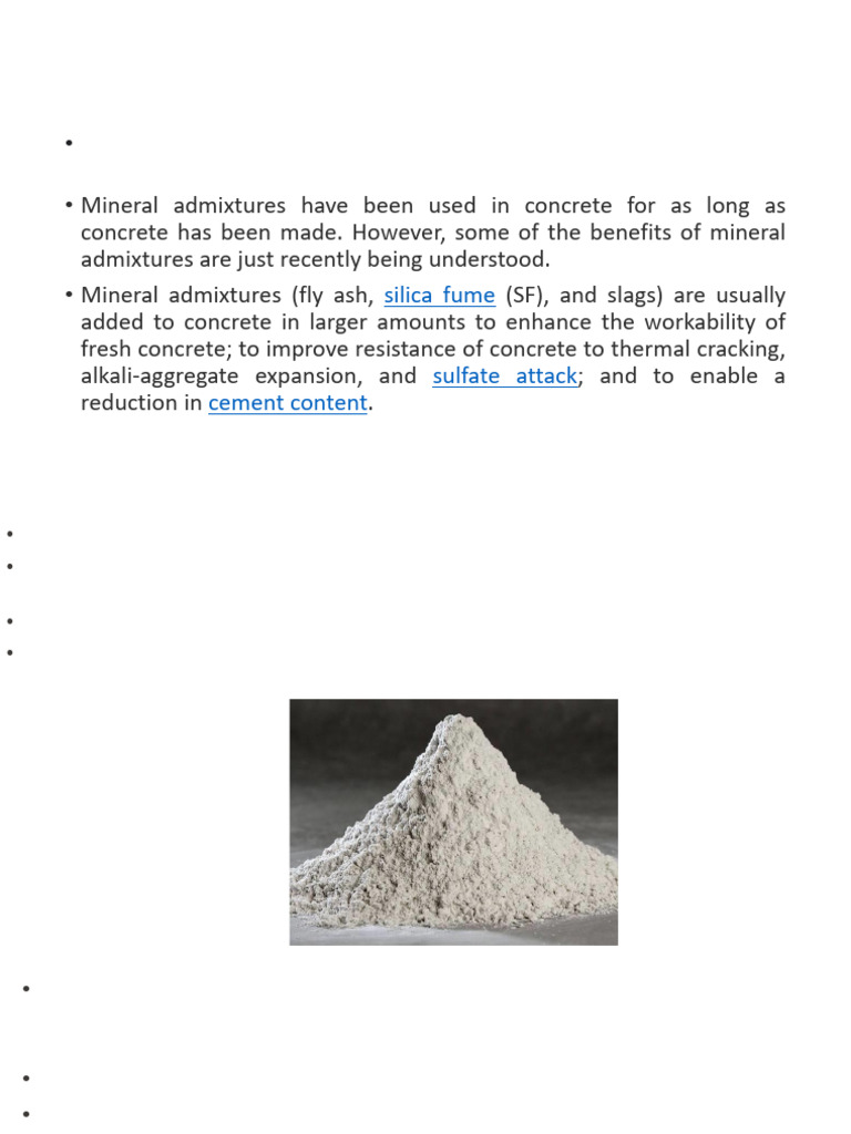 Mineral Admixture | PDF | Concrete | Cement