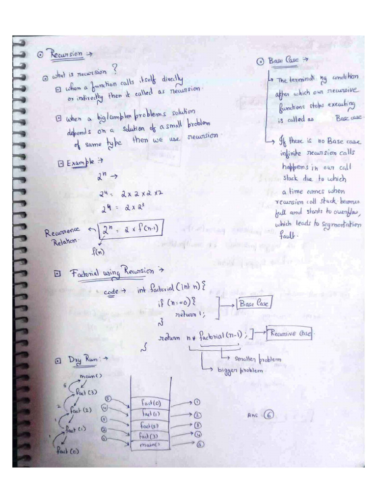 Recursion and Backtracking Notes 1658031376 | PDF Recursion and Backtracking Notes 1658031376 | PDF