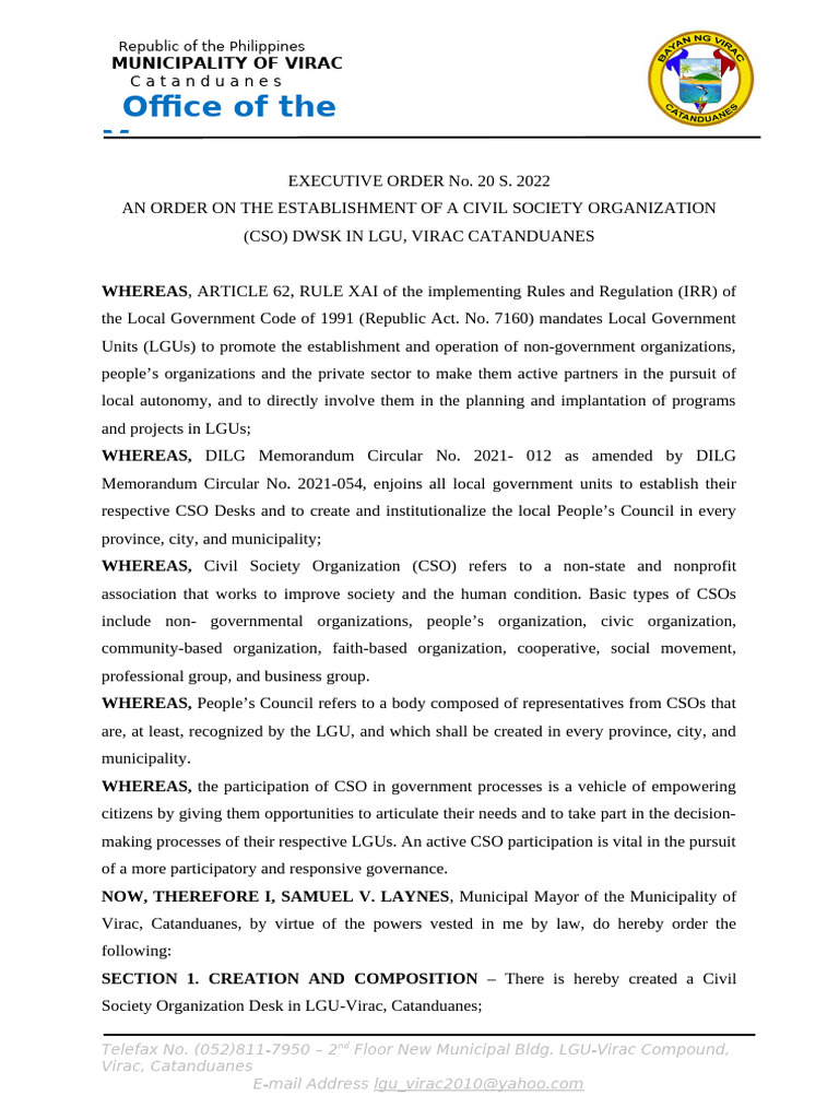 executive order | PDF | Legal Documents | Government