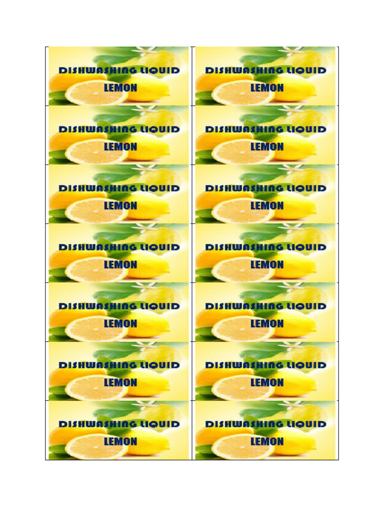 Doc1 DISHWASHING LIQUID LEMON | PDF