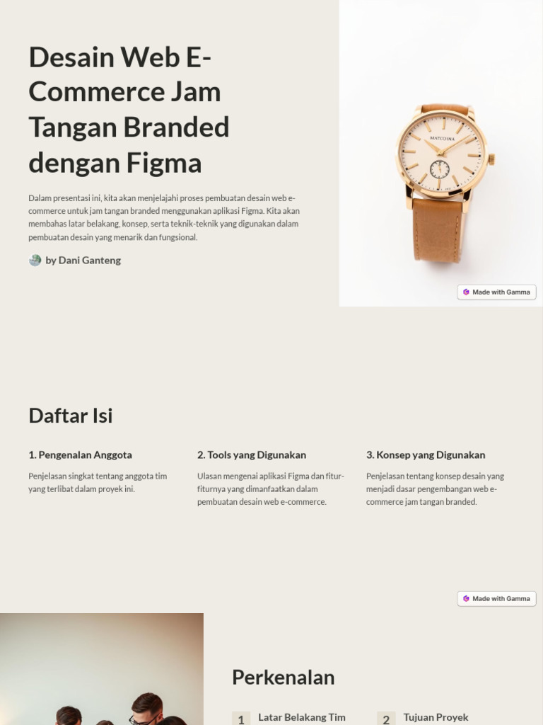 Desain Web E Commerce Jam Tangan Branded Dengan Figma | PDF