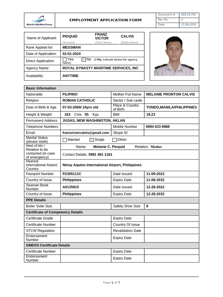 Employment Application | PDF