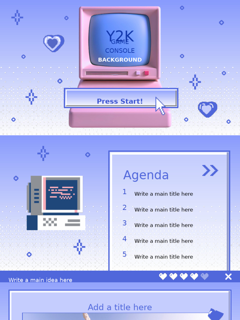 Retro Pixel Y2K Game Console Background Slides | PDF