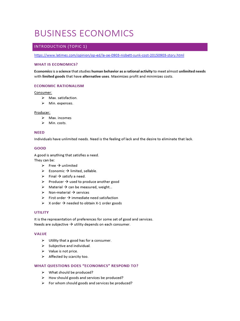 Business Economics Overview and Concepts | PDF | Equity (Finance) | Expense
