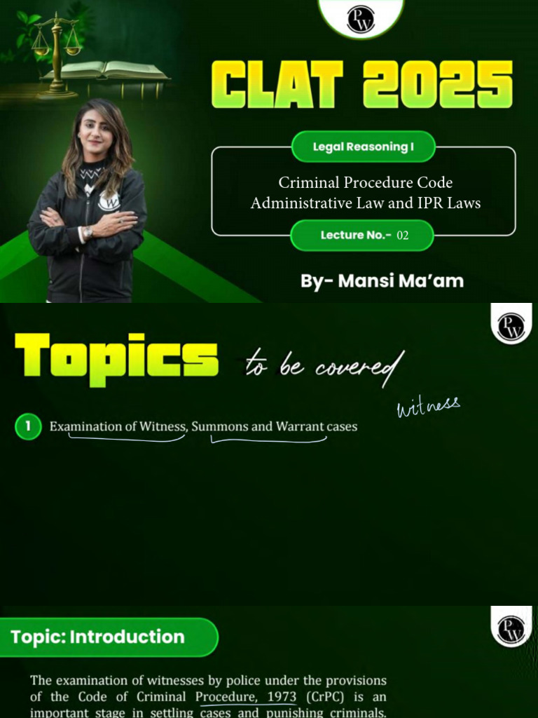 Criminal Procedure and IPR Laws Overview | PDF