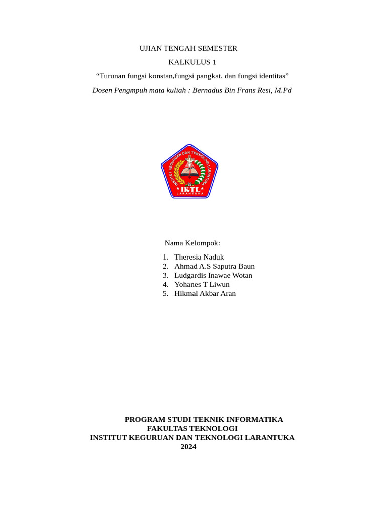Makalah Uts Kalkulus | PDF