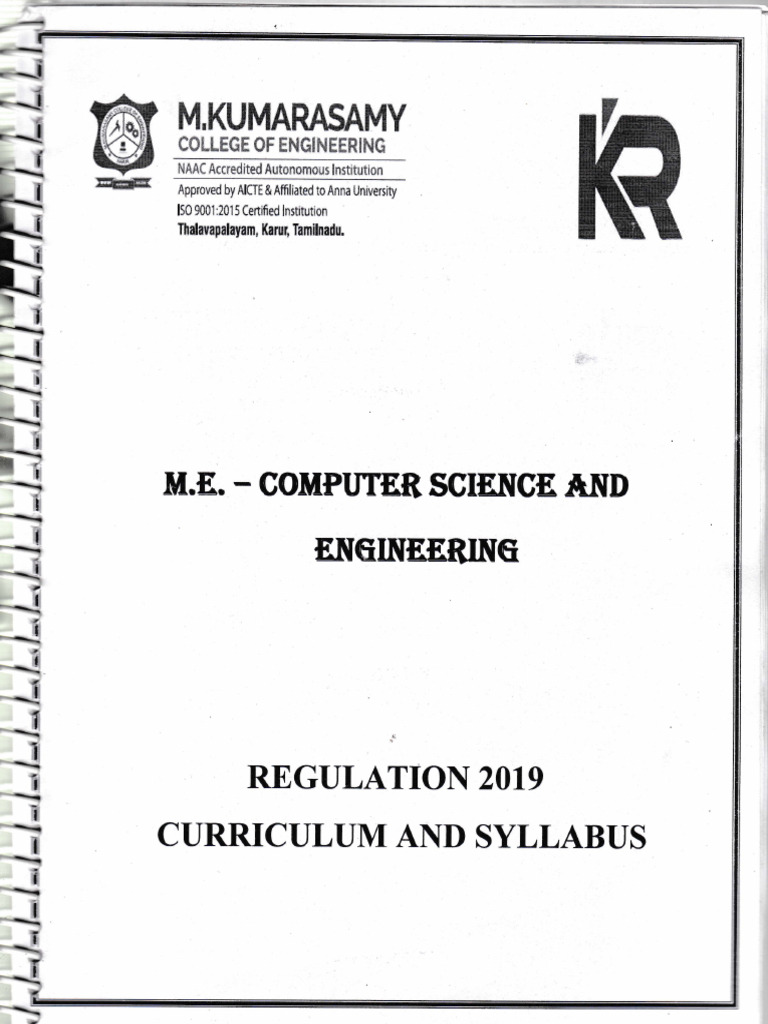 M.E. Computer Science Syllabus 2019 | PDF | Computer Engineering | Information Technology Management