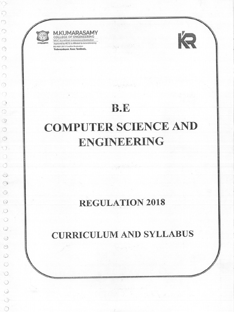 Curriculum and Syllabus (Regulation 2018) - Computer Science and ...