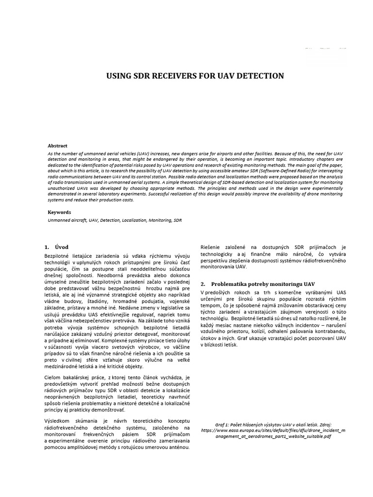 USING SDR RECEIVERS FOR UAV DETECTION (Sc) | PDF