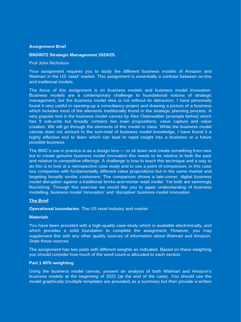 Assignment Walmart Amazon (Accessible Version) | PDF | Business Model ...