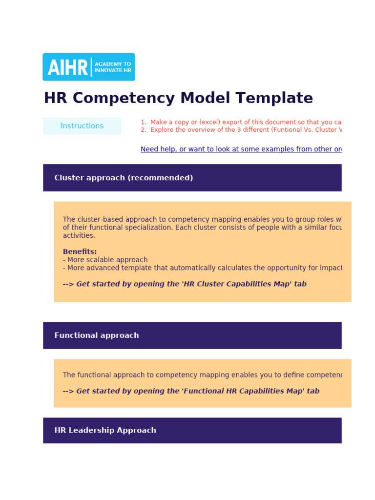 AIHR Competency Model Template - LIVE | PDF | Expert | Data Science