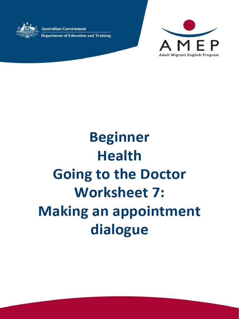 Beginner Health Going To The Doctor Worksheet 7 Making An Appointment ...