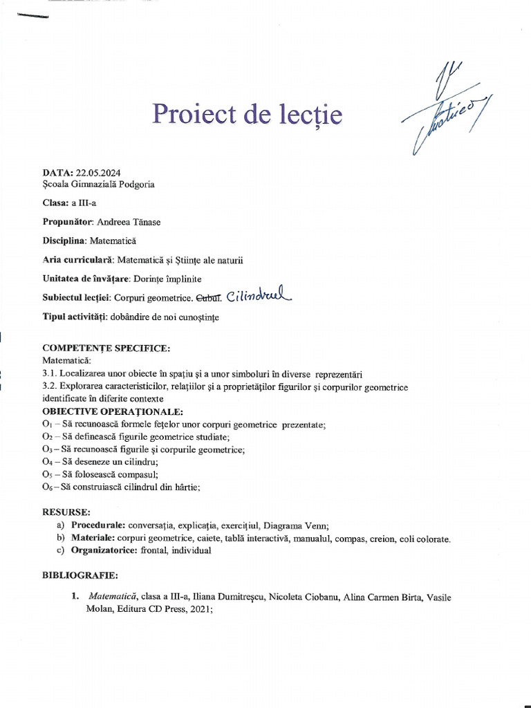 Proiect de Lectie 3 | PDF