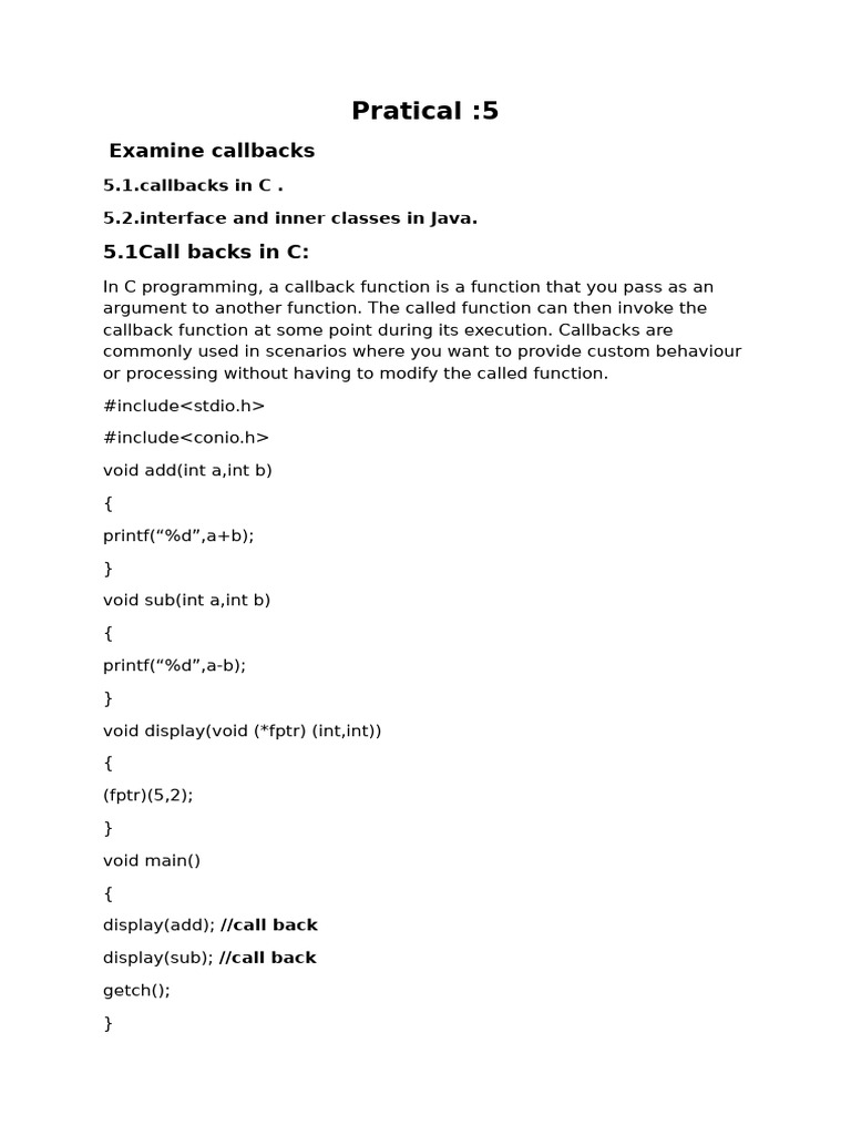 PRACTICAL5 | PDF | Class (Computer Programming) | Method (Computer ...