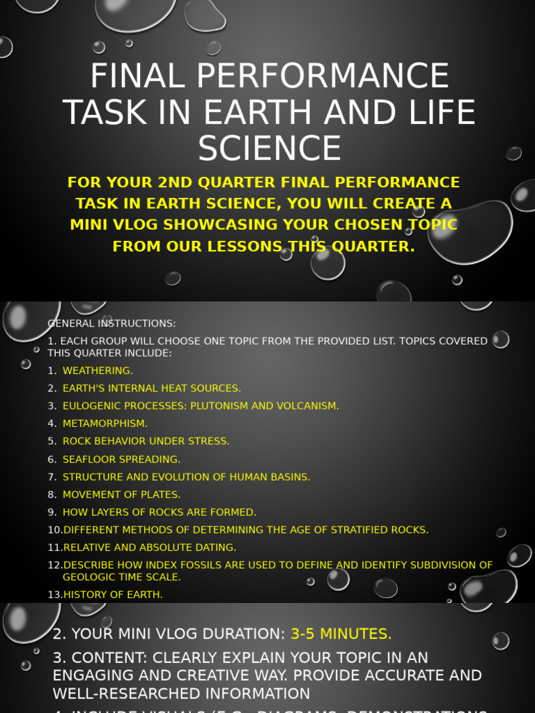 Earth Science Mini Vlog Project Guide | PDF