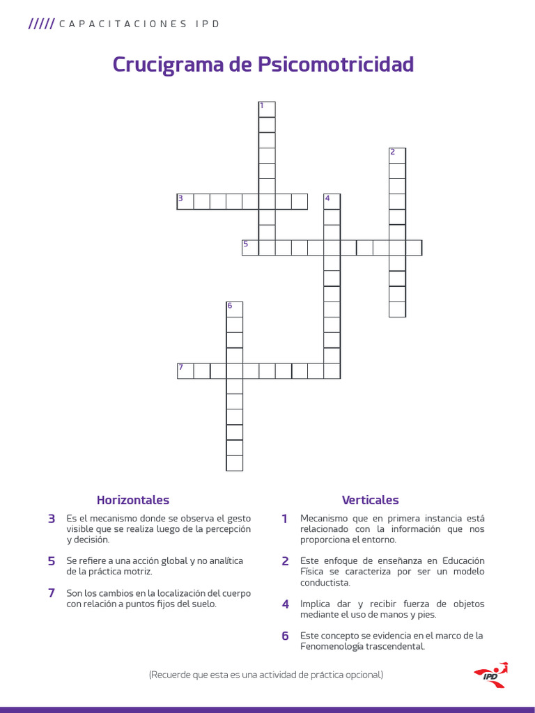 CRUCIGRAMA PSICOMOTRICIDAD PDF 07.07 (Modificado) | PDF
