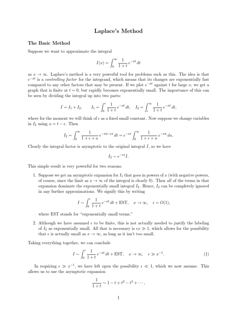 Laplace Method | PDF | Mathematical Concepts | Mathematical Objects