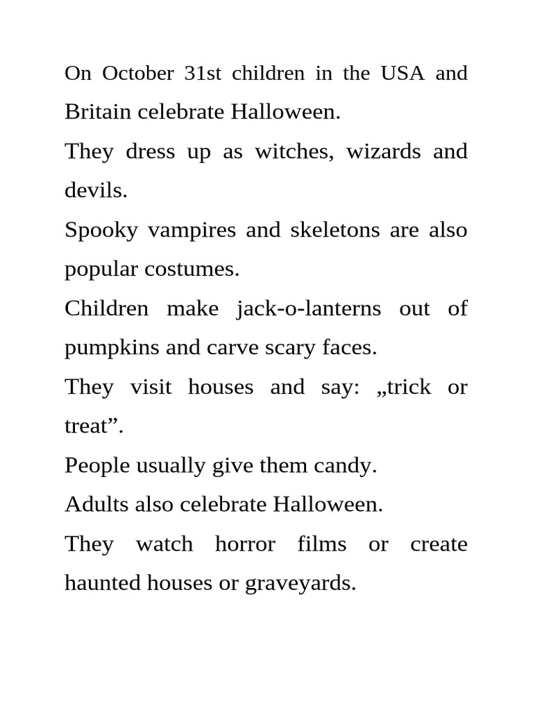 Halloween Running Dictation | PDF