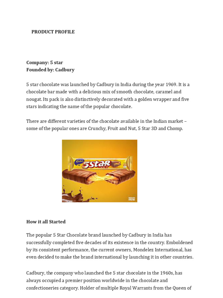 5 Star Chocolate: A Cadbury Legacy | PDF | Chocolate | Brand