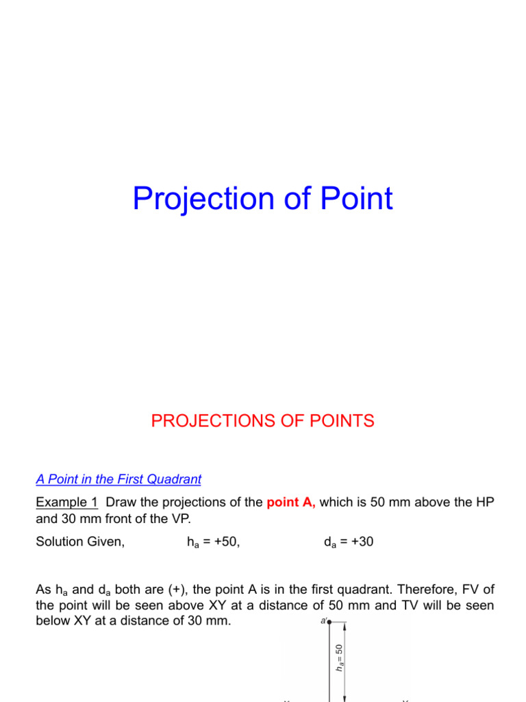 Lecture-3 (Projection of Point, Line, Plane and Solids) | PDF ...