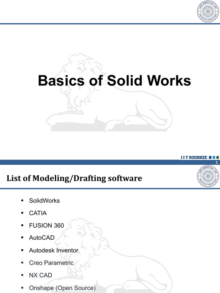 Lecture-2 (Basics of Solid Works) | PDF Lecture-2 (Basics of Solid Works) | PDF