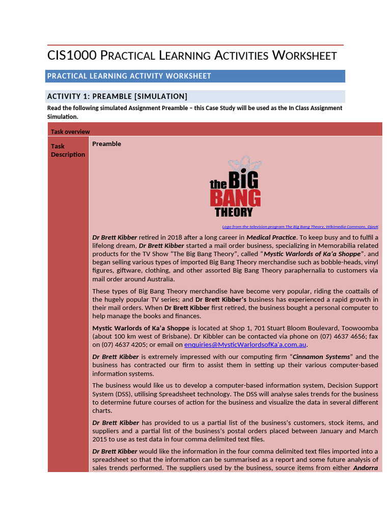 Week 3 Practical Learning Activities | PDF | Spreadsheet | Computing