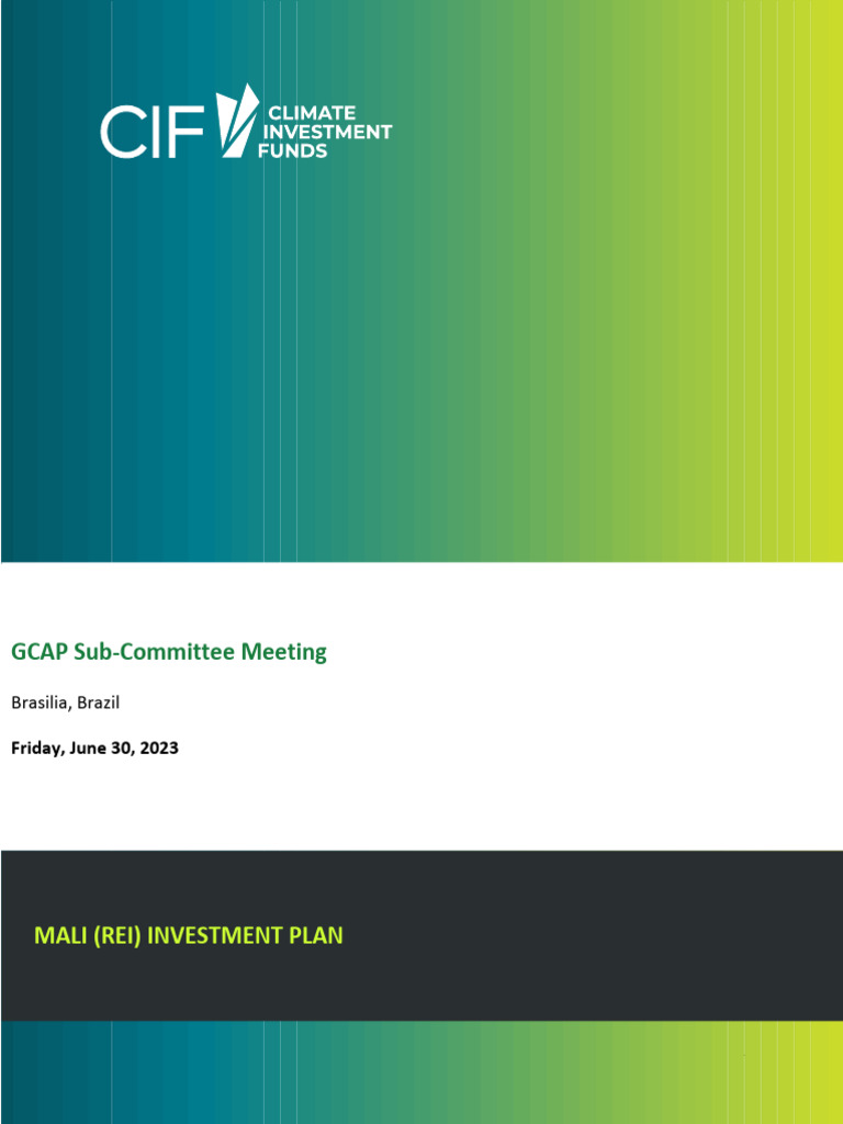 Mali Renewable Energy Investment Plan | PDF | Climate Change Mitigation ...