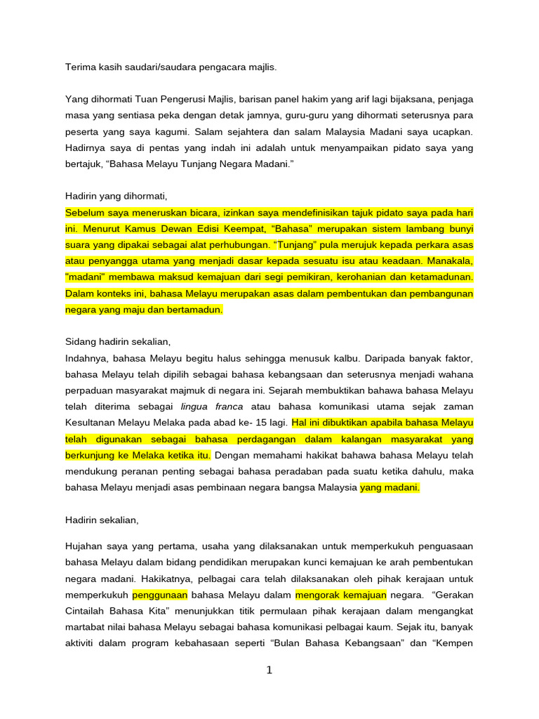 Bahasa Melayu Wahana Perpaduan | PDF